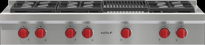 Wolf 48" Sealed Burner Rangetop - 6 Burners and Infrared Charbroiler ...